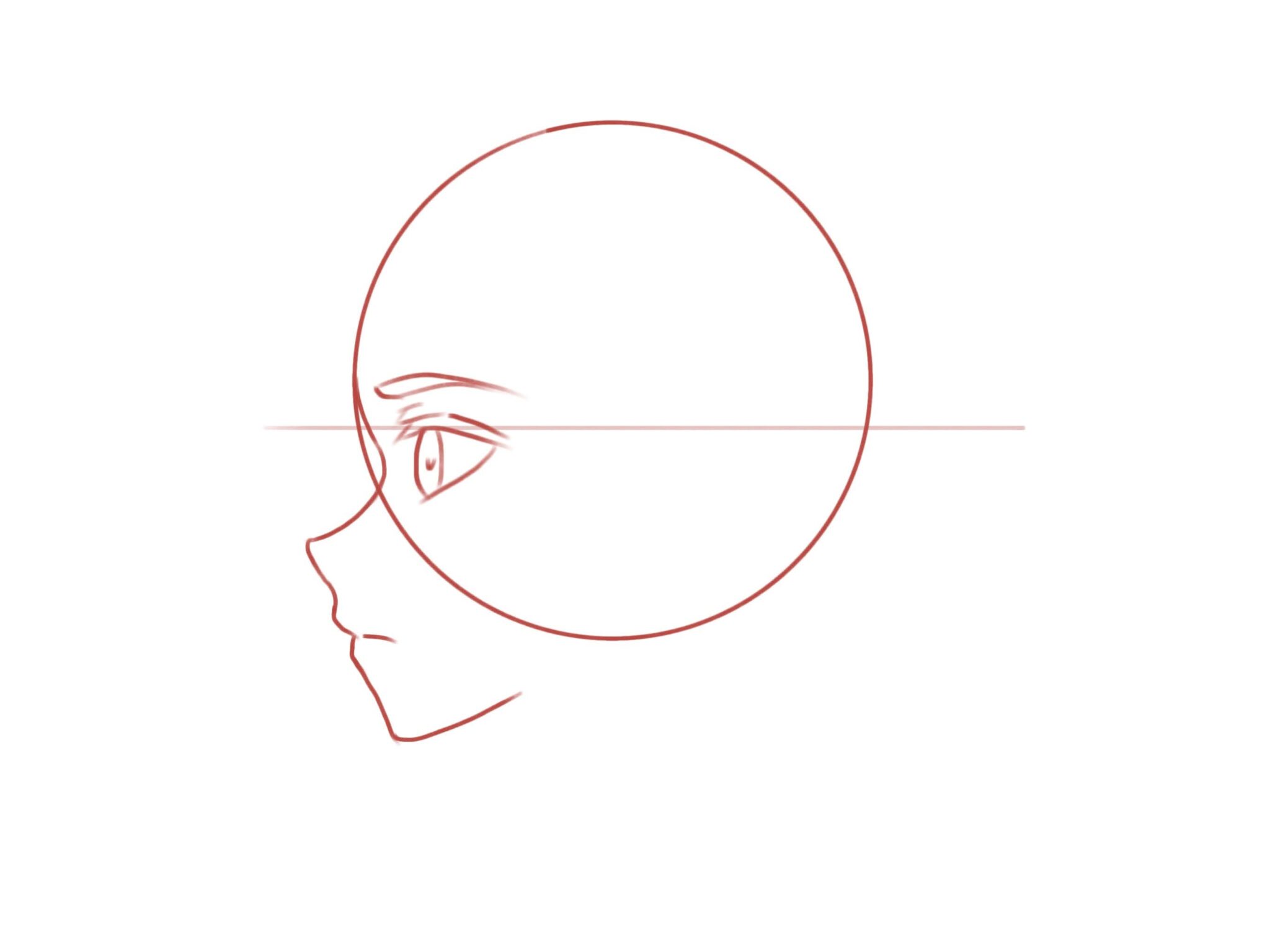 How To Draw The Head And Face Anime style Guideline Side View Drawing